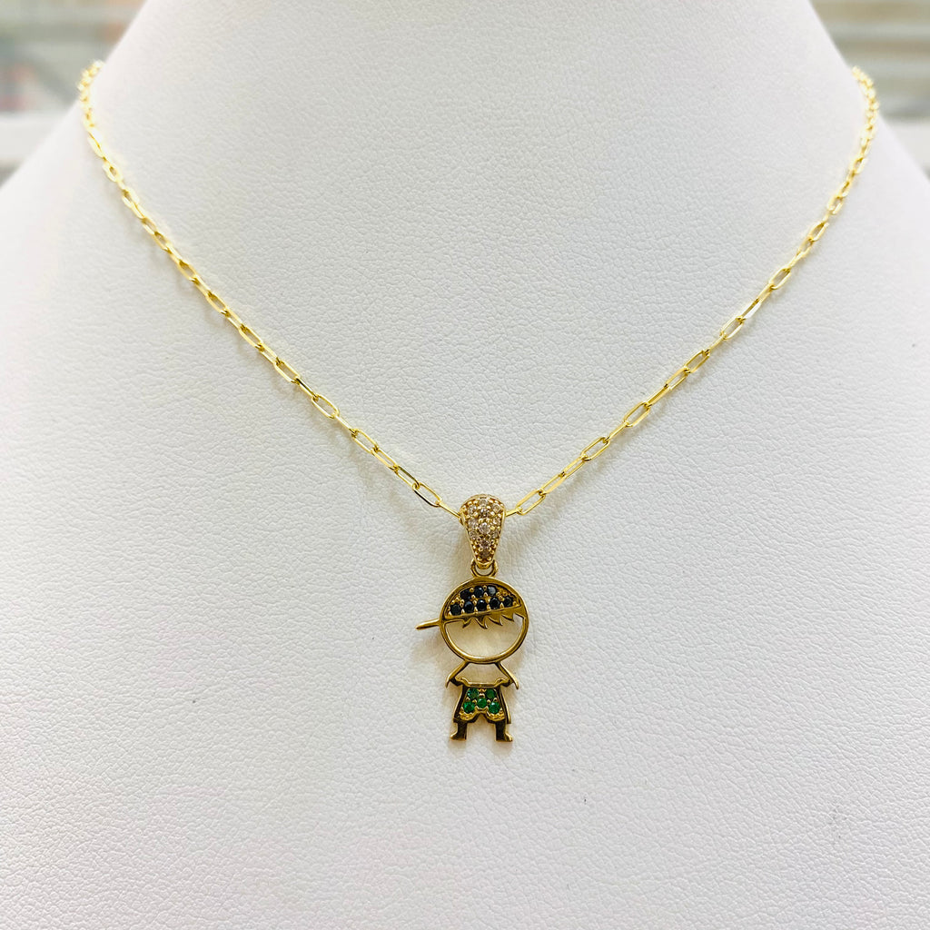 Chain and boy pendant set 14k – The Gold SuperStore